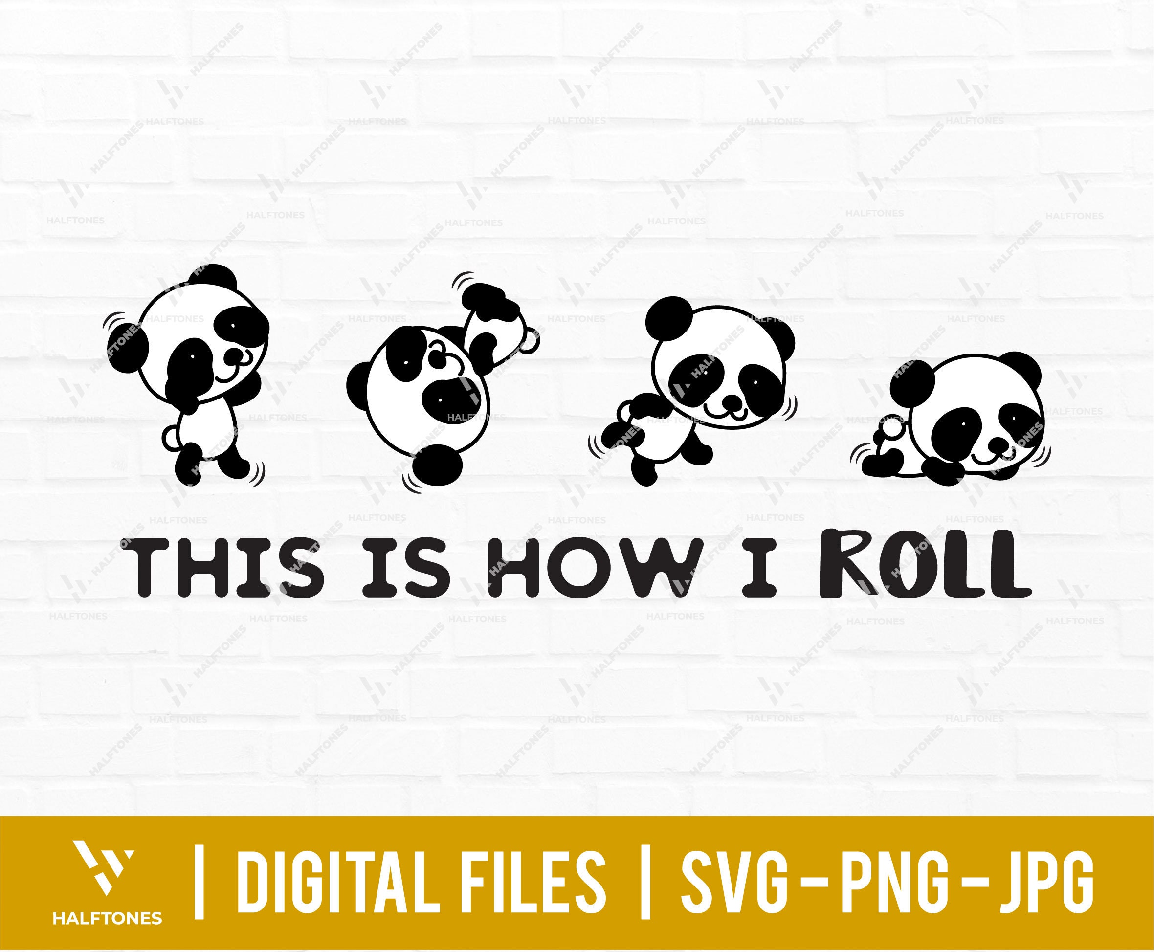 Así es como rollo panda SVG divertido panda svg Rolling | Etsy