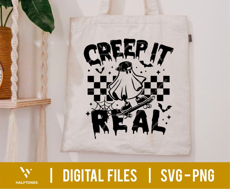 Retro Creep It Real SVG Ghost Skateboarding Svg Boy - Etsy