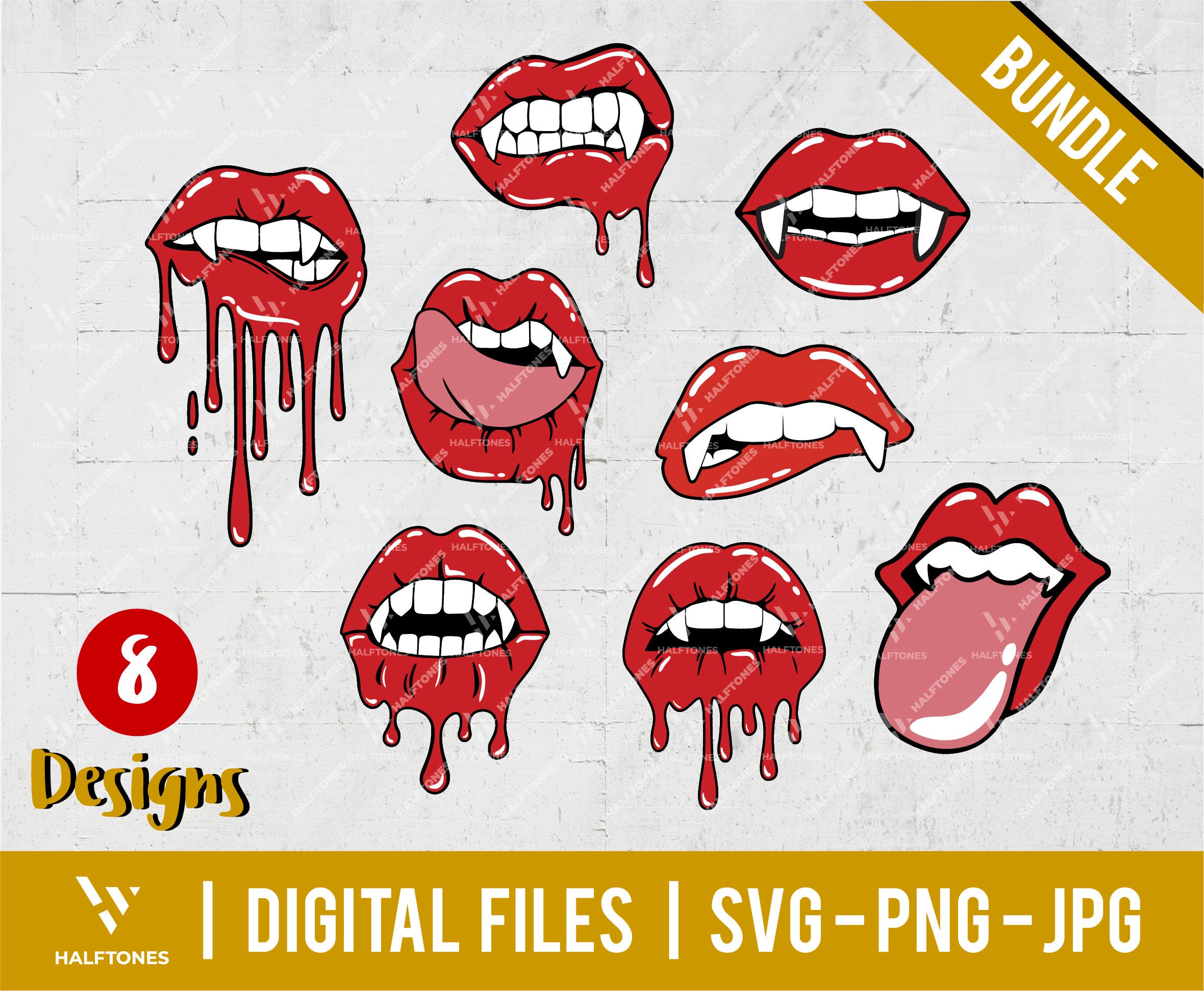 Vampire Lips SVG, Halloween SVG, Dripping Lips SVG, Gothic Svg, Bloody ...