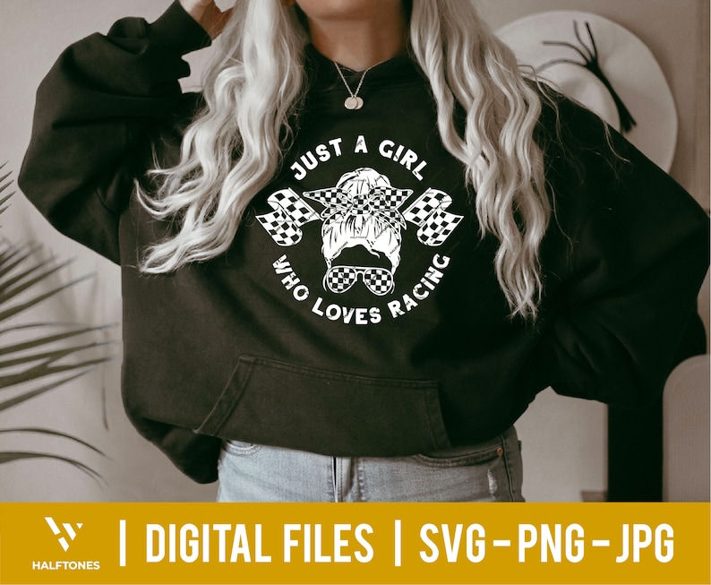 Just a Girl Who Loves Racing Svg Dirt Bike Svg Checkered - Etsy