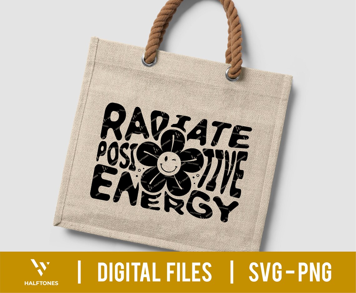 Radiate Positive Energy SVG Retro Svg Design Hippie Svg - Etsy