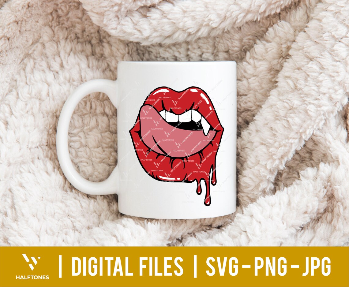 Vampire Lips SVG, Halloween SVG, Dripping Lips SVG, Gothic Svg, Bloody ...