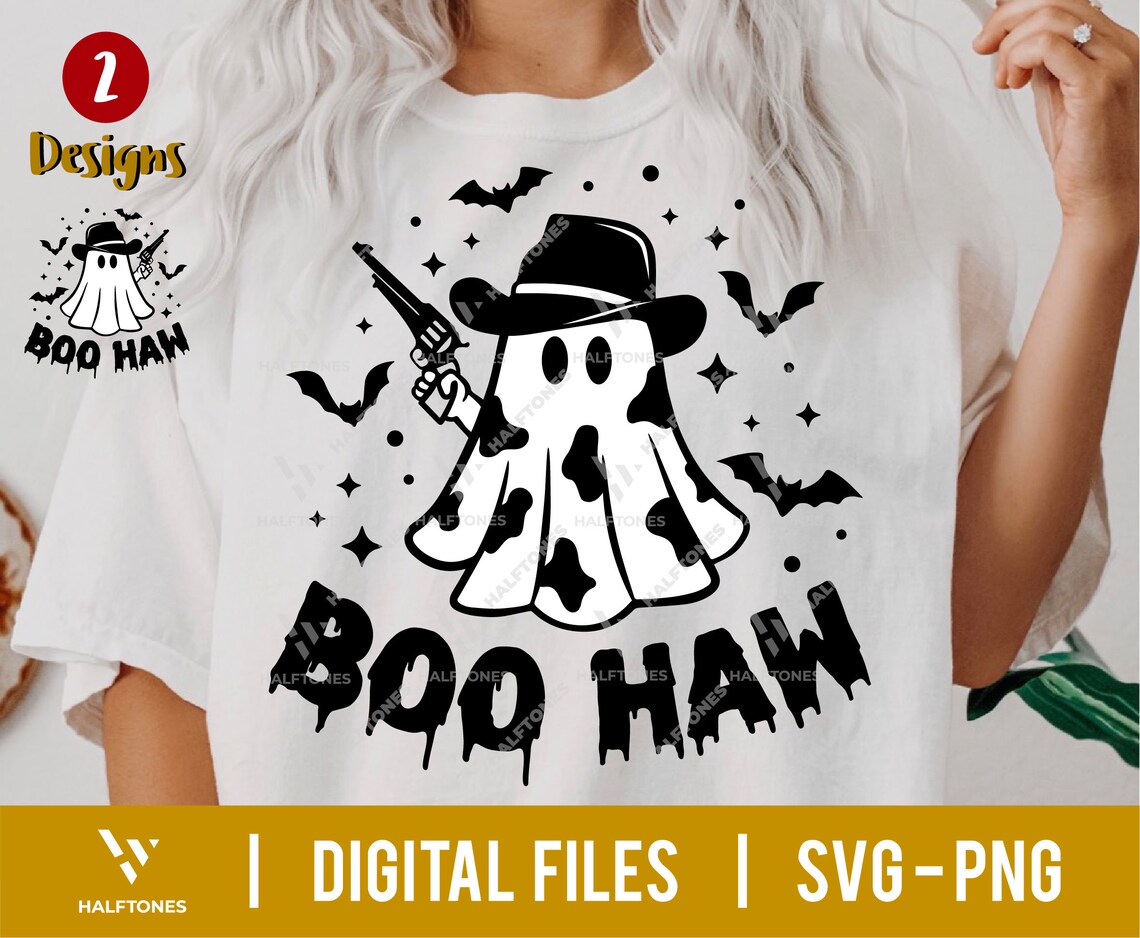 Boo Haw SVG Western Ghost Svg Cowboy Ghost Svg Wild West - Etsy