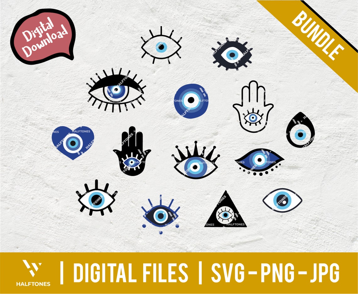 EVIL EYE Bundle Svg Suspicious Eyes Svg Halloween Eyes Svg - Etsy