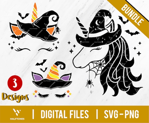 Witch Unicorn Svg Girl Halloween Svg Halloween Unicorn Svg | Etsy