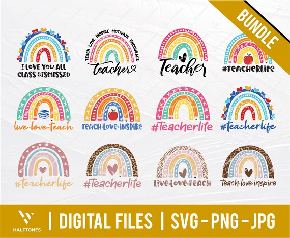 Teacher Rainbow SVG Teacher Png Rainbow Svg Teacher Life - Etsy