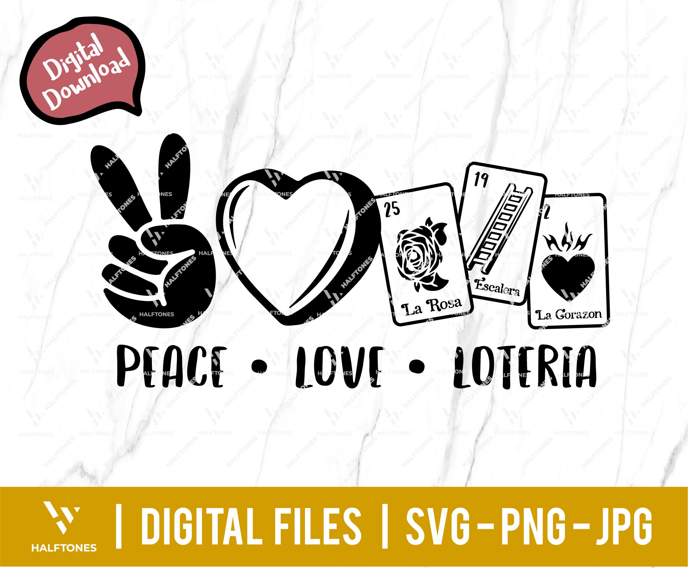 Peace Love Loteria SVG Mexico Game Card Mexican Bingo Svg - Etsy Hong Kong