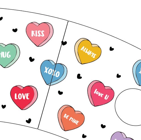 Lollipop Heart Full Wrap Svg, Seamless Candy Heart Wrap Svg, Valentines ...