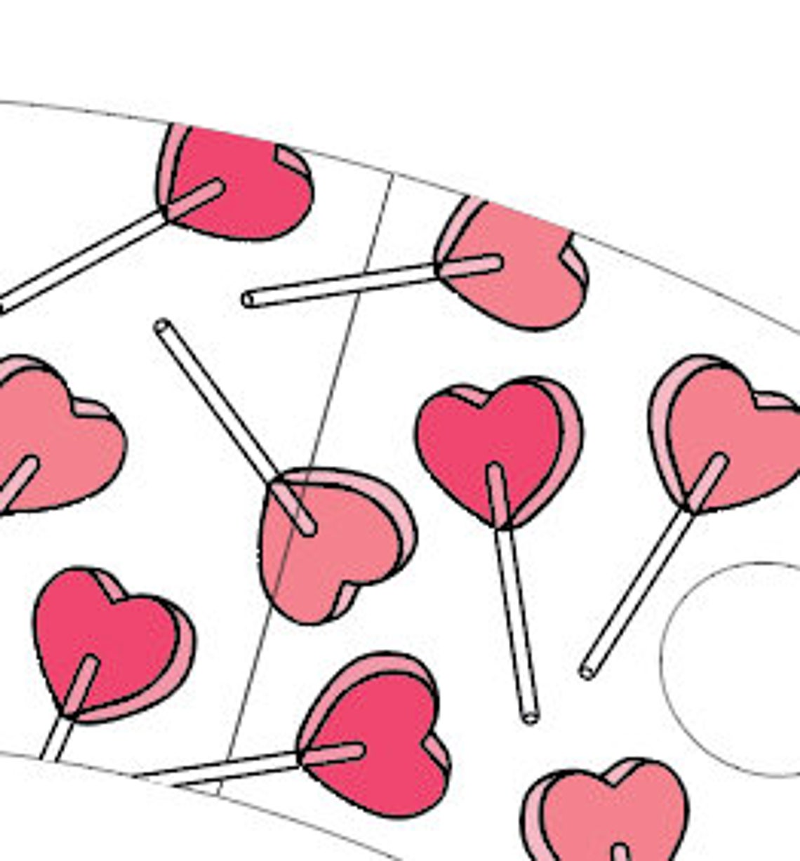Lollipop Heart Full Wrap Svg, Seamless Candy Heart Wrap Svg, Valentines ...