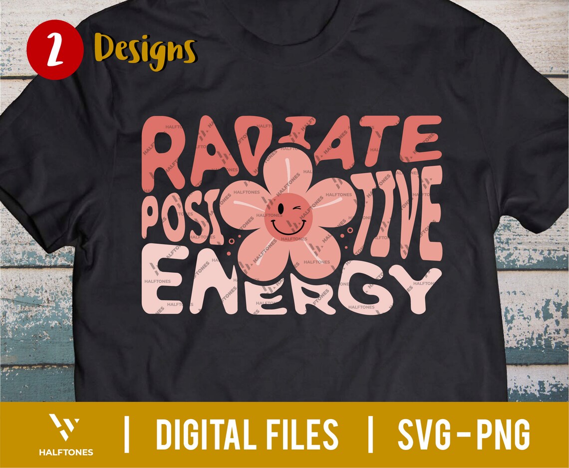 Radiate Positive Energy SVG Retro Svg Design Hippie Svg - Etsy