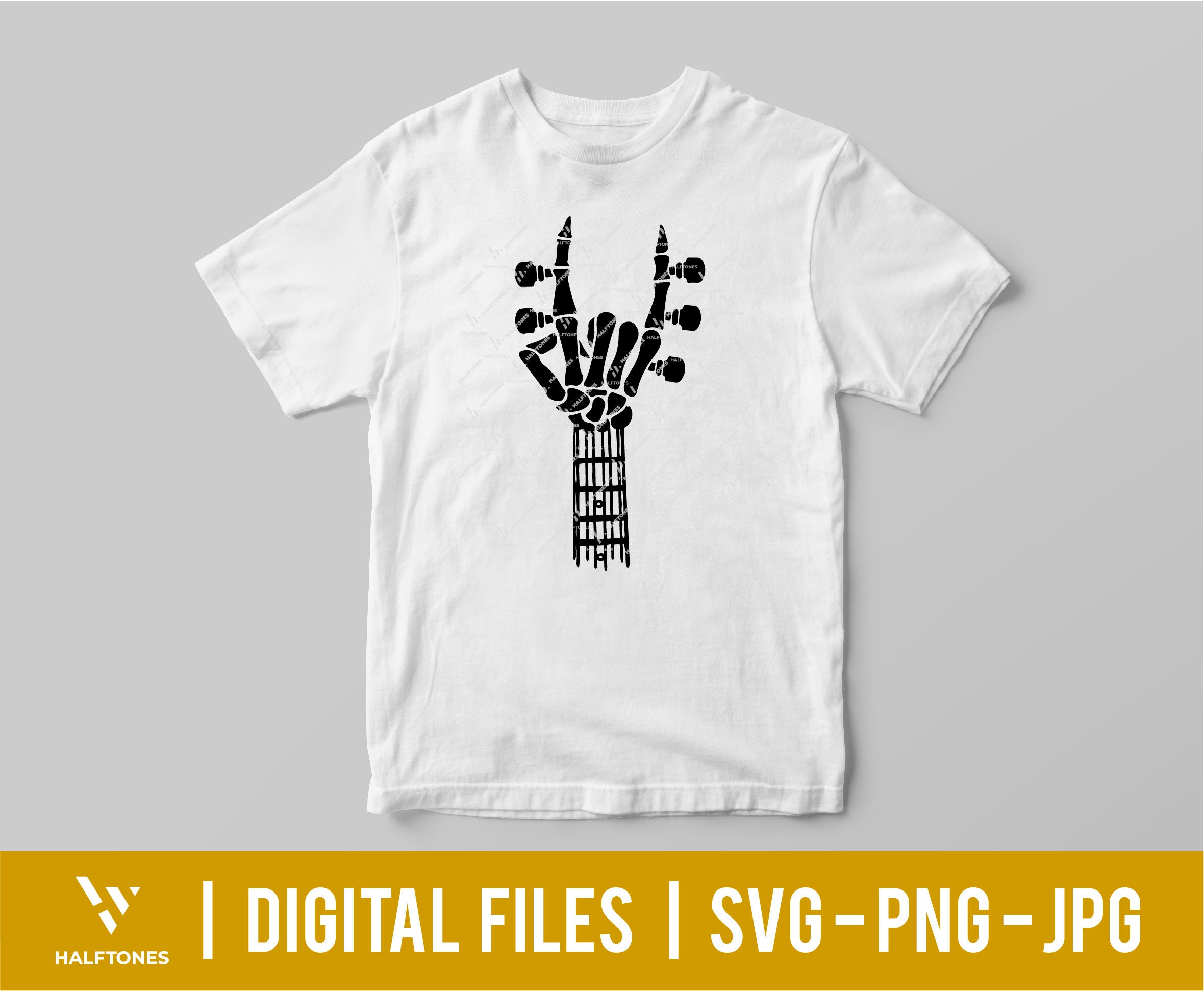Guitar Skeleton Hand Svg Music Svg Music Love Svg Grunge - Etsy