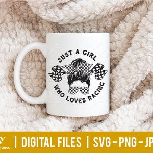 Just a Girl Who Loves Racing Svg, Dirt Bike Svg, Checkered Flag Svg ...
