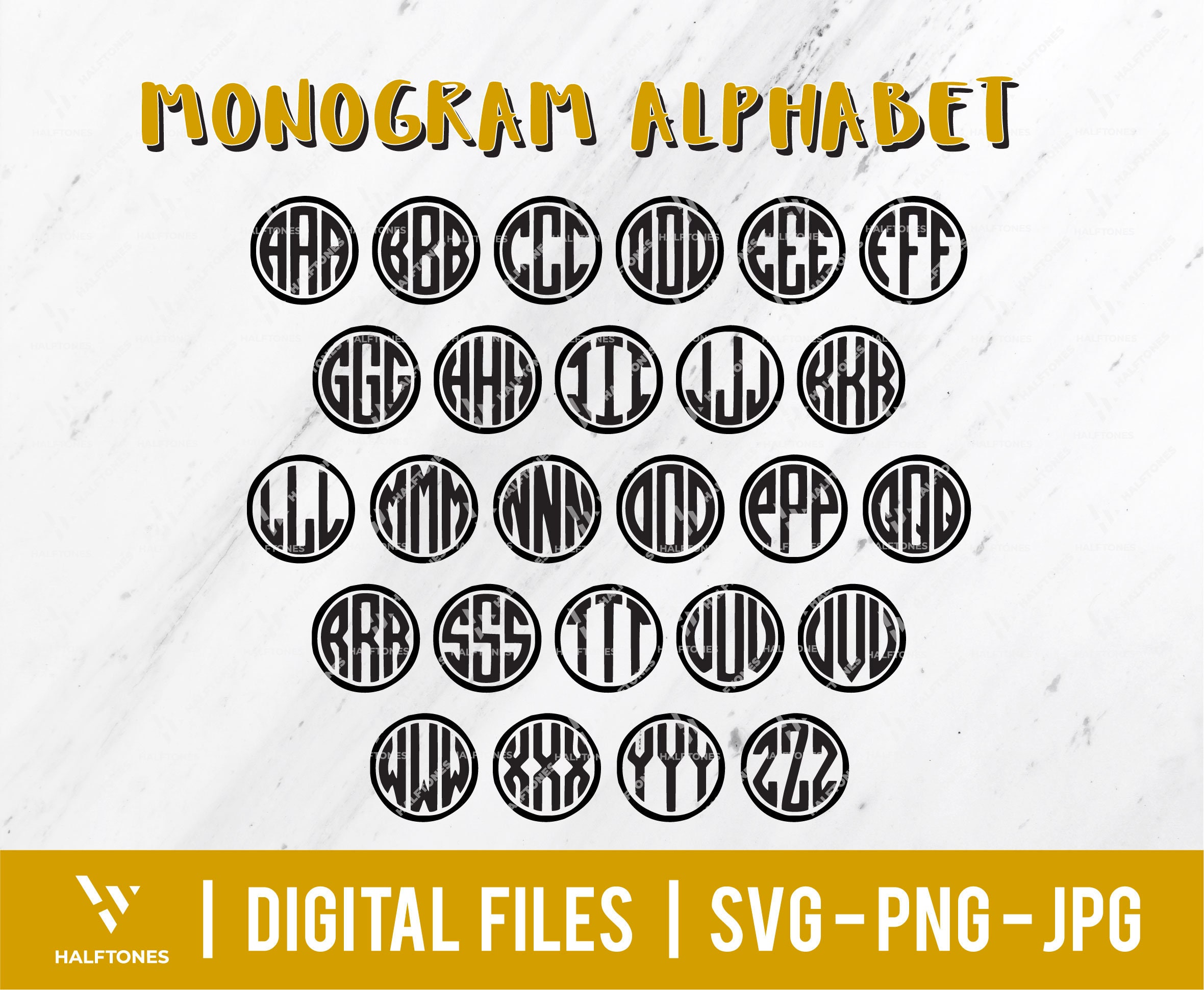 Monogram svg Font svg Alphabet Letter svg Personalised | Etsy