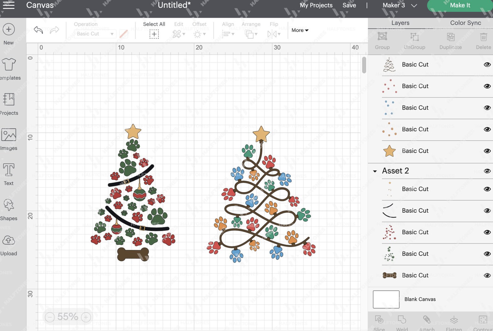 Christmas Paw Svg Bundle, Paw Print Lights Christmas Tree Svg, Funny ...