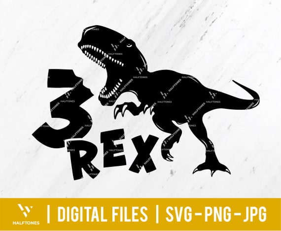3 Rex Svg Three Rex Svg 3rd Birthday Svg Third Birthday | Etsy
