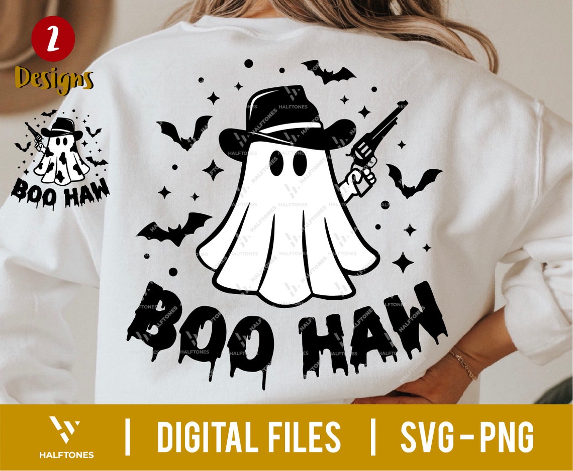 Boo Haw SVG Western Ghost Svg Cowboy Ghost Svg Wild West - Etsy