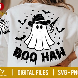 Boo Haw SVG, Western Ghost Svg, Cowboy Ghost Svg, Wild West Halloween ...