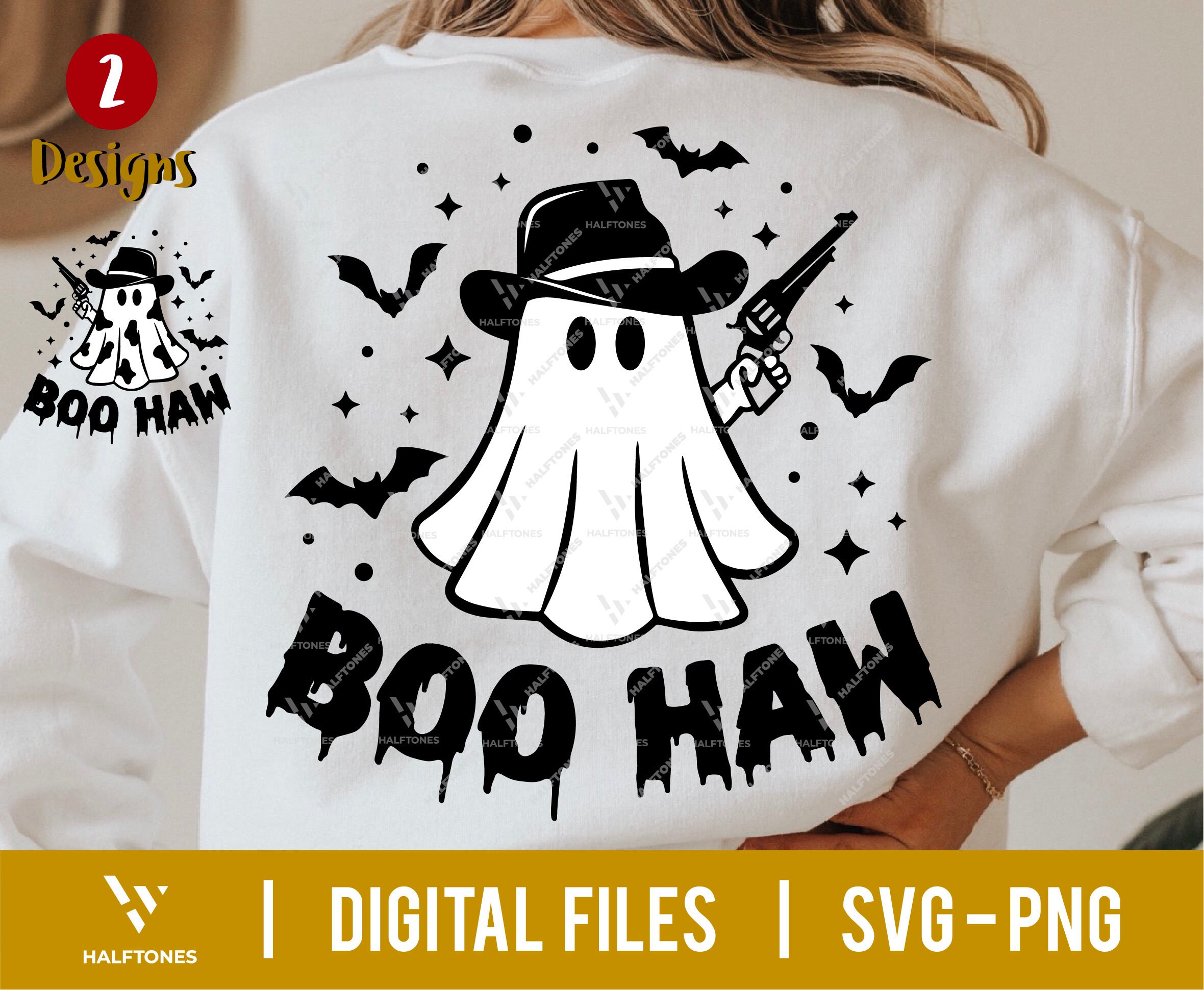 Boo Haw SVG, Western Ghost Svg, Cowboy Ghost Svg, Wild West Halloween ...