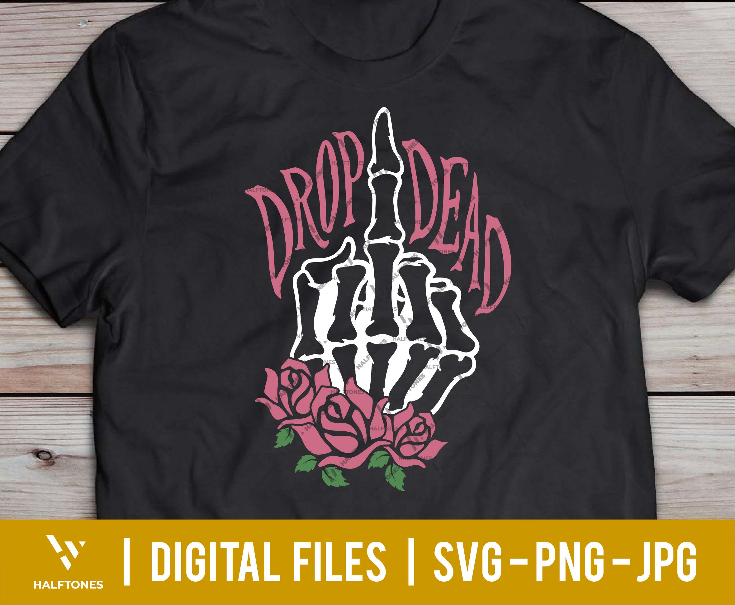 Drop Dead Svg Bones Middle Finger Horror SVG Halloween Png - Etsy