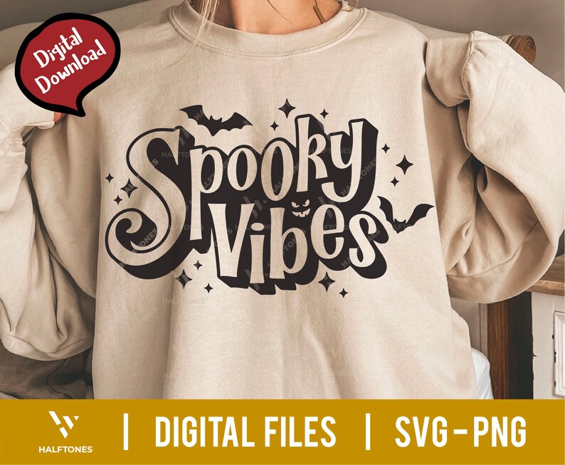 Spooky Vibes SVG Stay Spooky Svg Halloween Design Retro - Etsy
