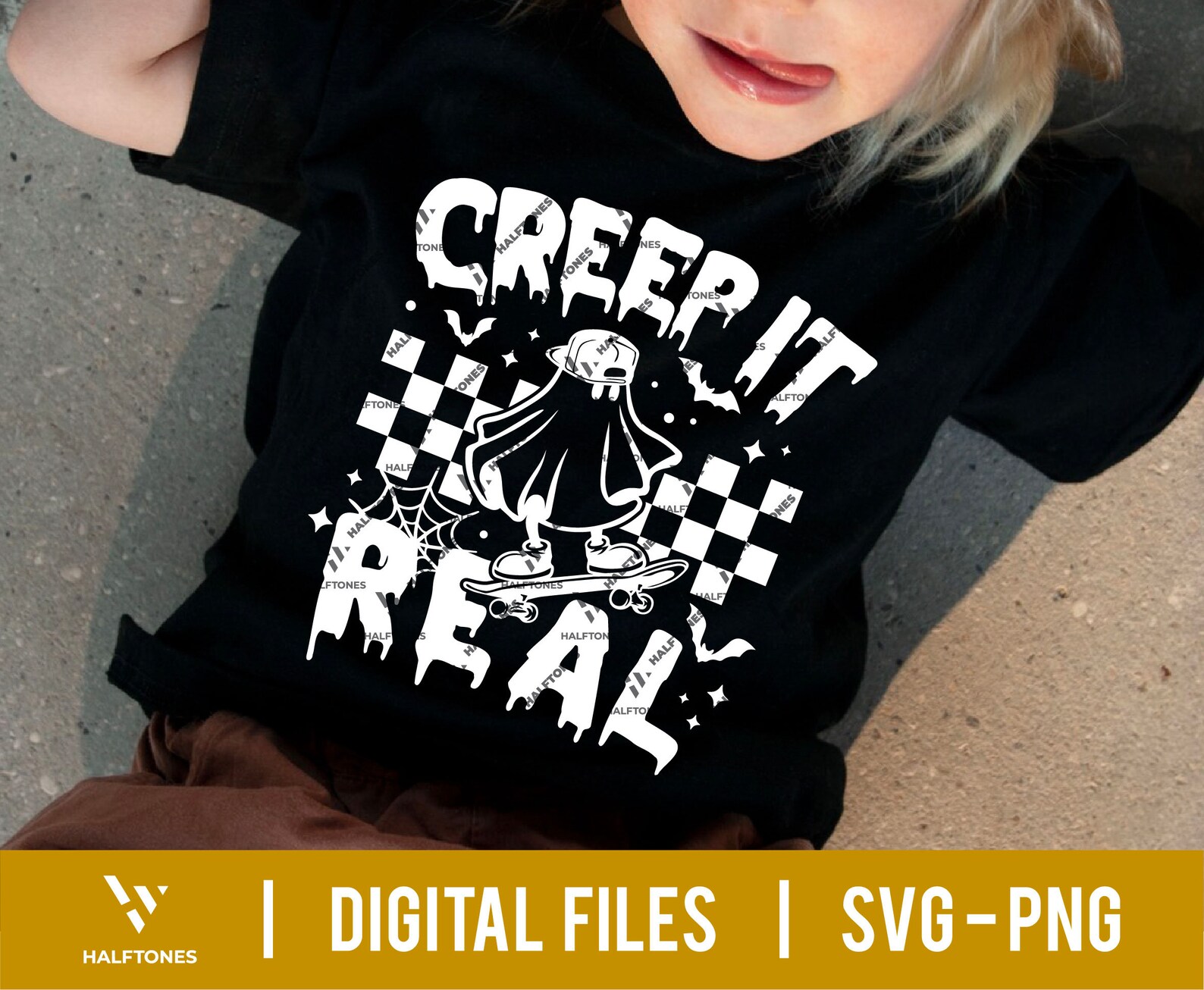 Retro Creep It Real SVG Ghost Skateboarding Svg Boy - Etsy