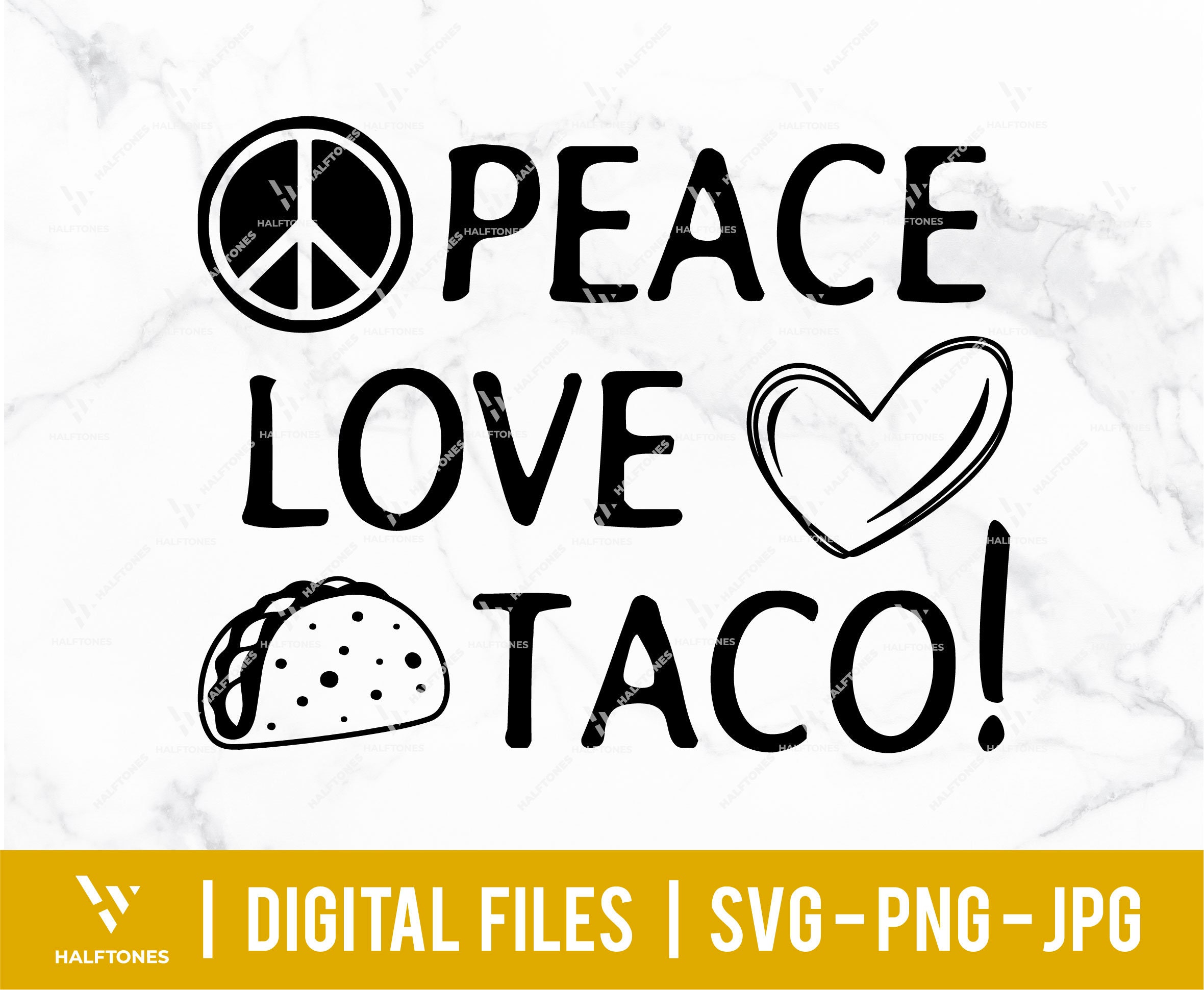 Peace Love Tacos svg Cinco de mayo svg svg mexicano Tacos | Etsy