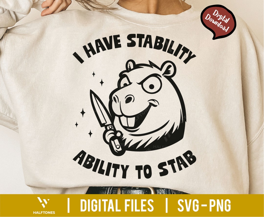 I Have Stability Ability to Stab Svg, Funny Saying Svg, Cute Capybara ...