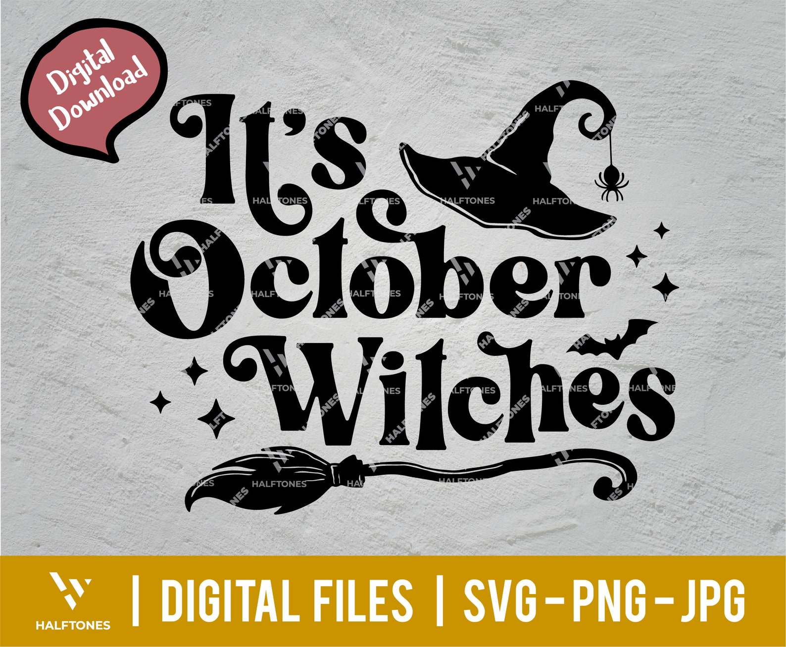 It's October Witches SVG Spooky Vibes Svg Halloween | Etsy
