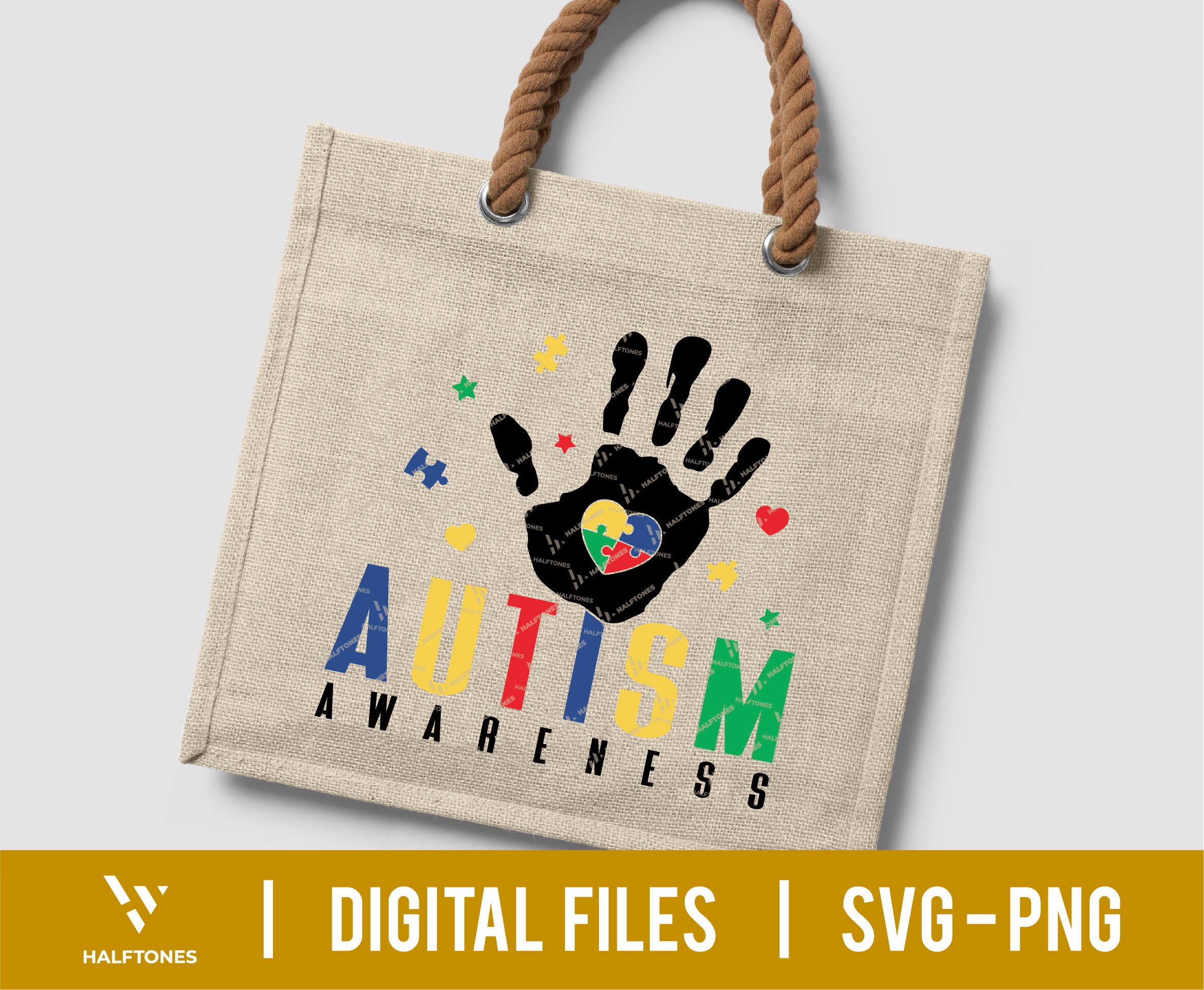 Autism Awareness Handprint SVG Peace Love Autism PNG Autism - Etsy