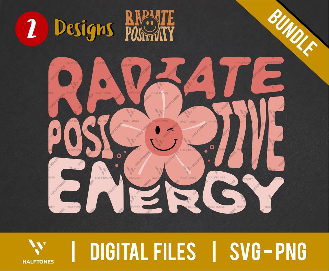 Radiate Positive Energy SVG Retro Svg Design Hippie Svg - Etsy