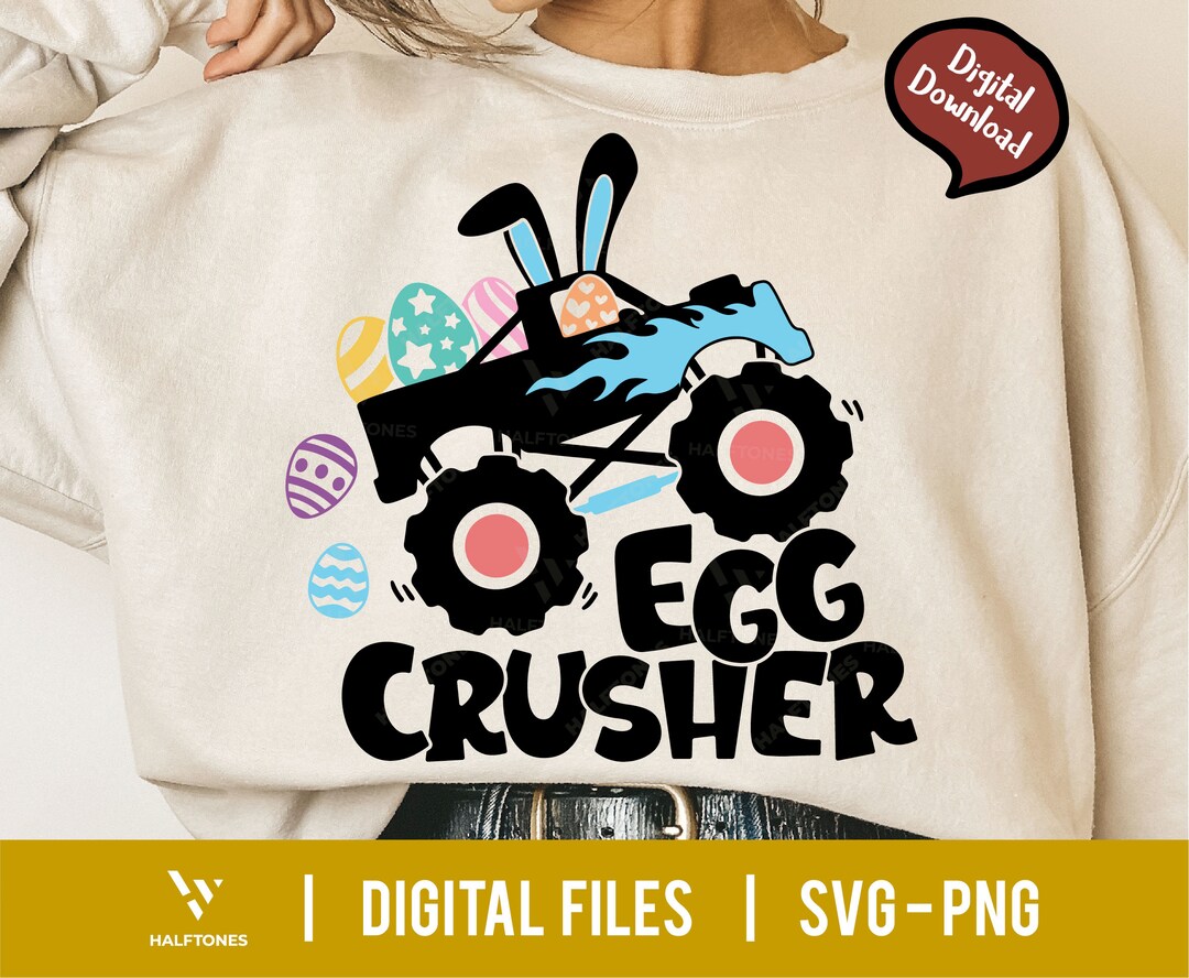 Egg Crusher SVG, Crushing Eggs Svg, Easter Monster Truck Svg, Boy ...