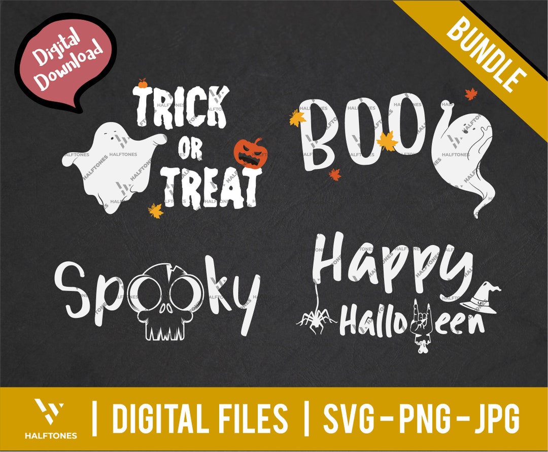Cool Halloween Svg Bundle, Halloween Kids Svg, Boo Halloween Svg, Trick ...