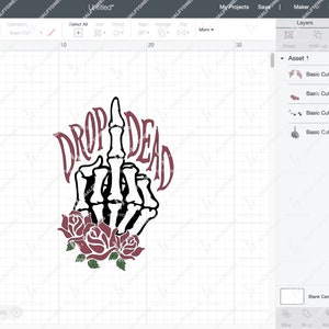 Drop Dead Svg, Bones Middle Finger Horror SVG, Halloween Png, Rose Svg ...