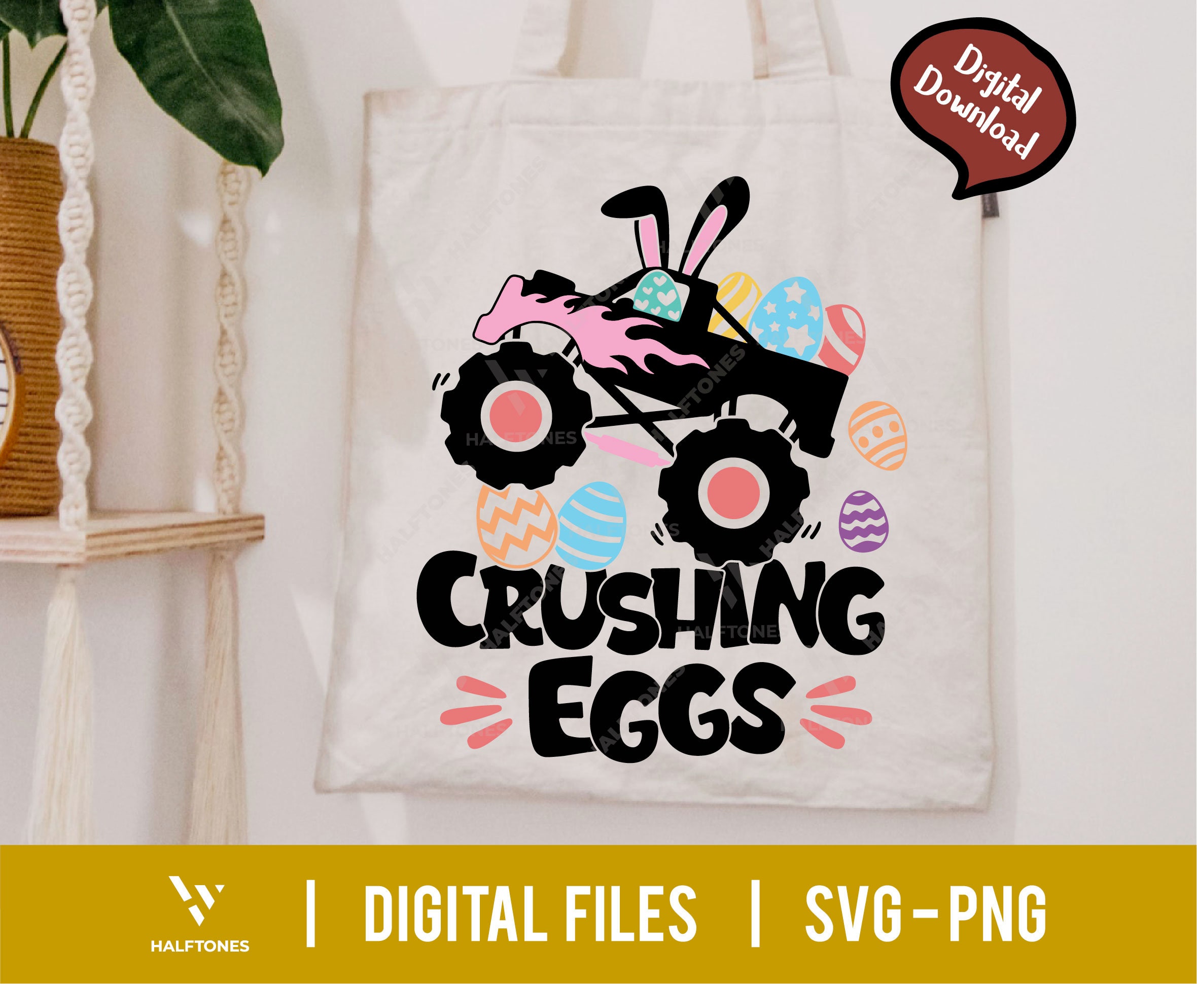 Crushing Eggs Svg, Egg Crusher SVG, Easter Monster Truck Svg, Boy ...