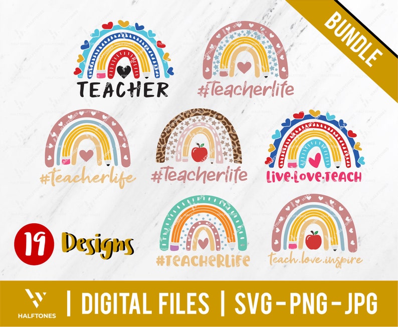 Teacher Rainbow SVG Teacher Png Rainbow Svg Teacher Life - Etsy