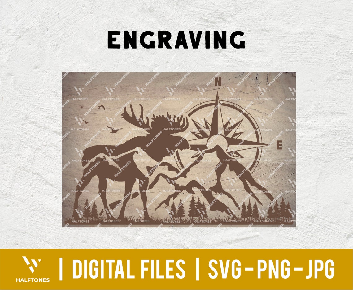 Alaska State Moose Svg Mountain and Tree Svg Camping Svg - Etsy