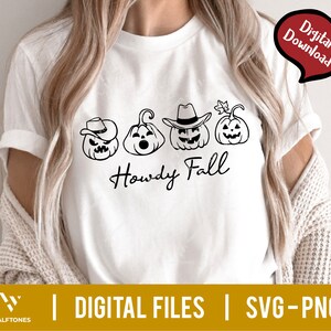 Howdy Fall SVG, Howdy Pumpkin Svg, Western Fall Svg, Fall Shirt Png ...