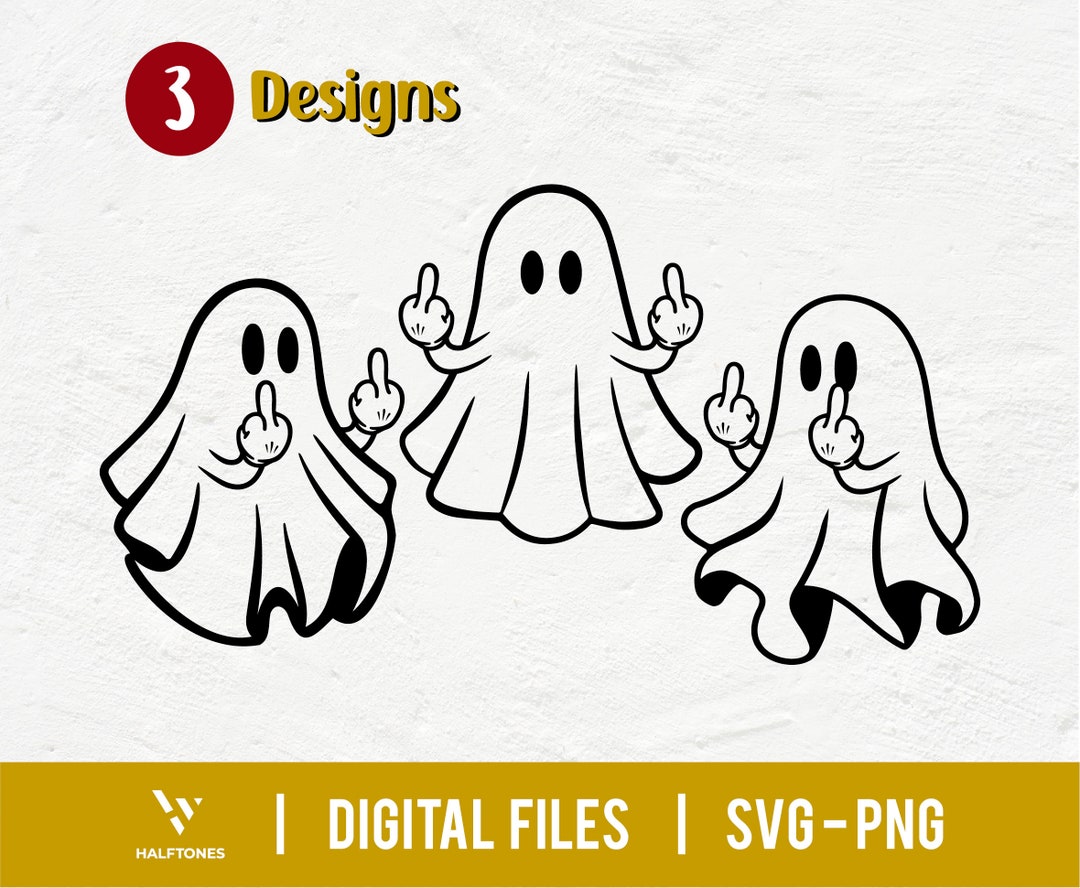 Ghost Middle Finger Svg, Ghost Svg, Halloween Svg, Cute Ghost Halloween Svg, Spooky Vibes Svg ...