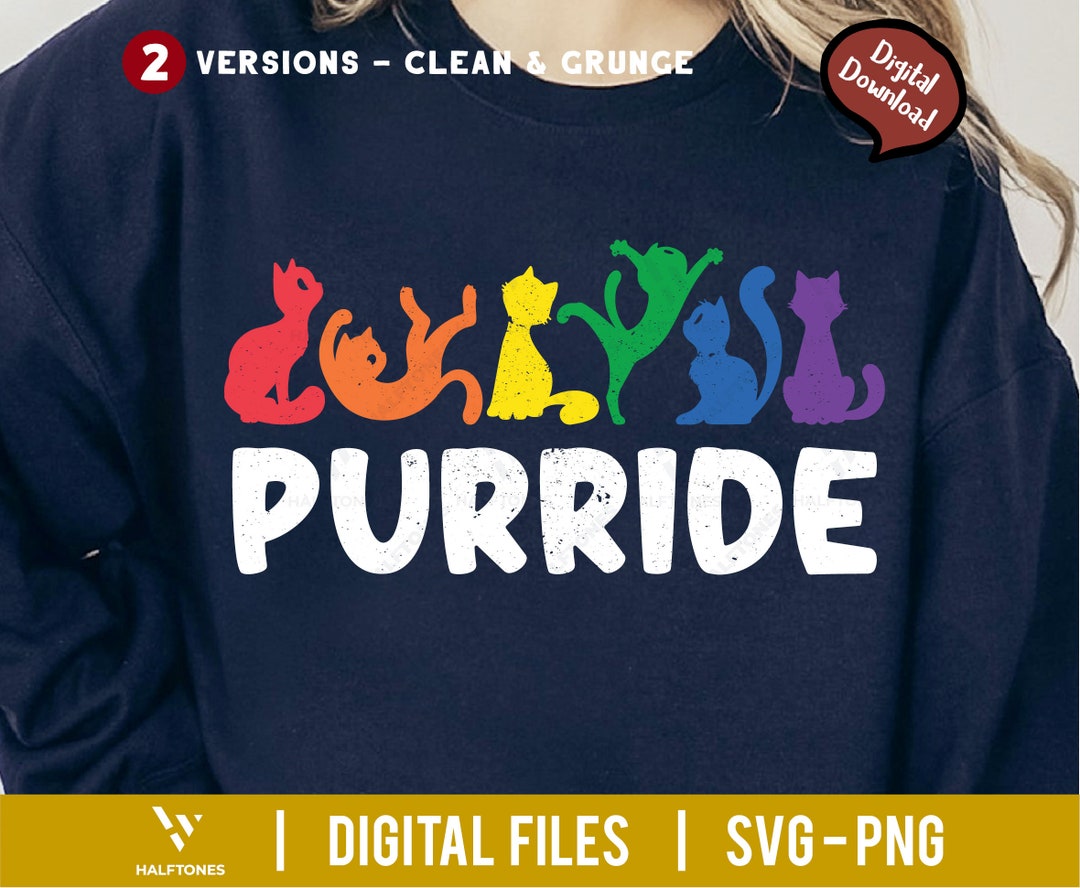 Colorful Pride Cat Svg, LGBT Purride Svg, Happy Purride Svg, Gay Pride ...