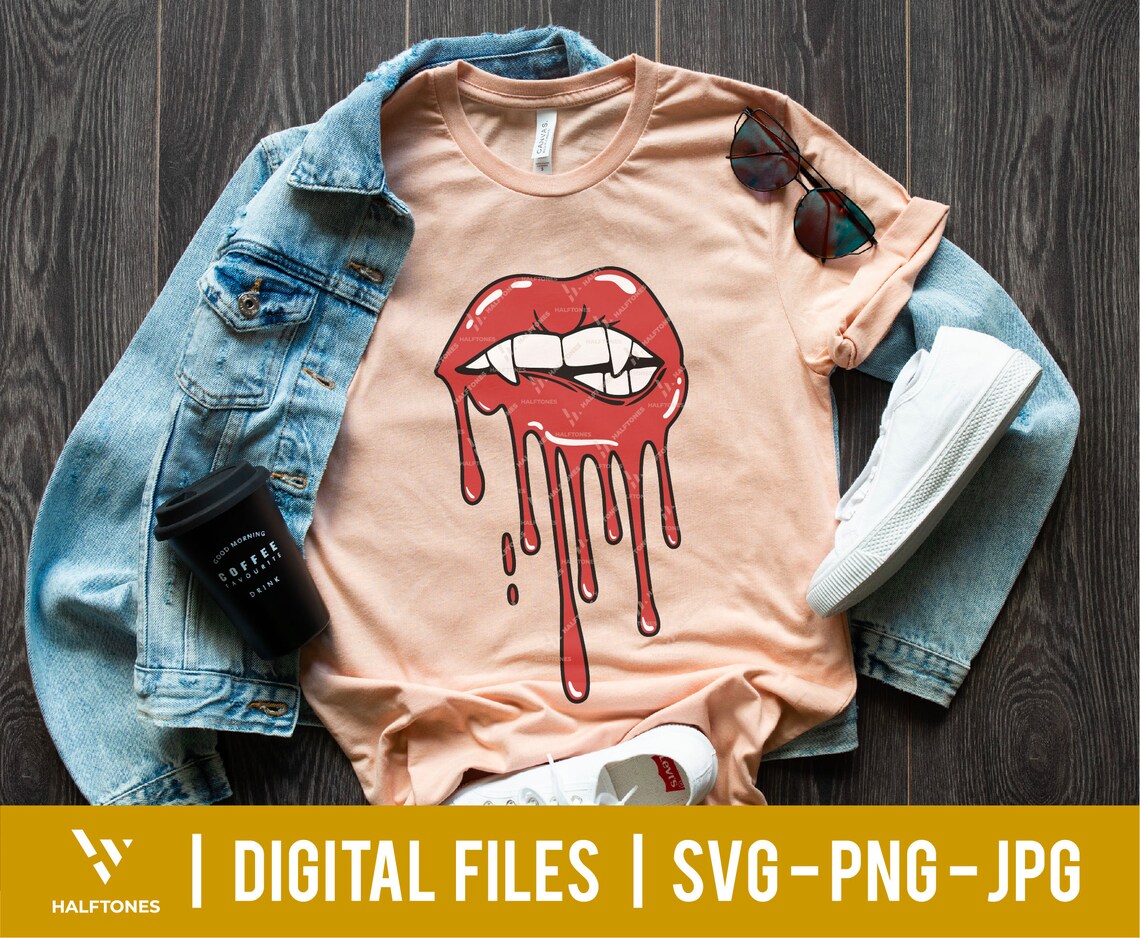 Vampire Lips SVG, Halloween SVG, Dripping Lips SVG, Gothic Svg, Bloody ...