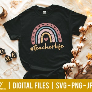 Teacher Rainbow SVG, Teacher Png, Rainbow Svg, Teacher Life Svg, Teach ...