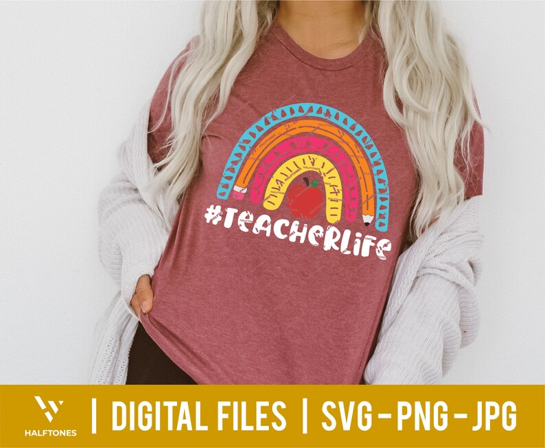 Teacher Rainbow SVG Teacher Png Rainbow Svg Teacher Life - Etsy