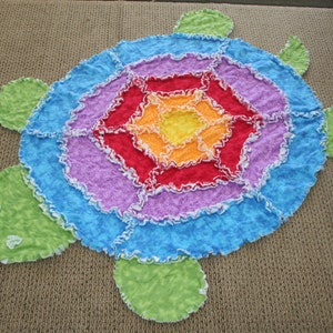 Rainbow Turtle - Rag Quilt - Etsy