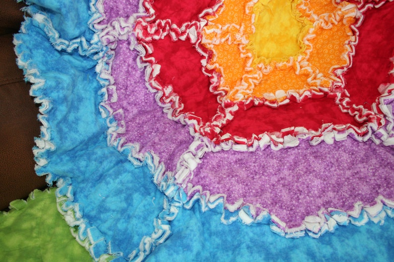 Rainbow Turtle - Rag Quilt - Etsy