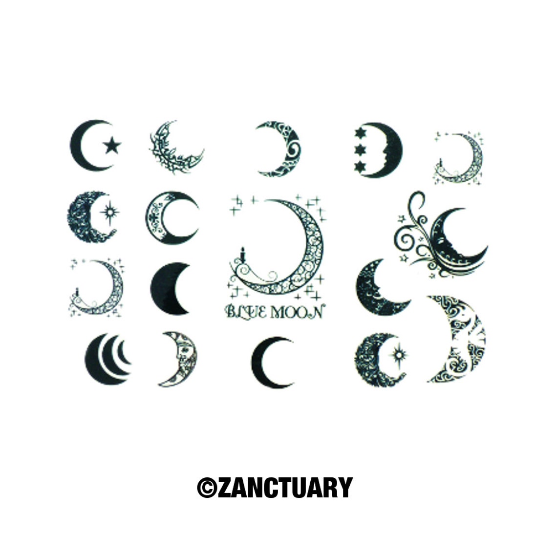 Moon Temporary Tattoo Crescent Moon Tattoo Moon Star Tattoo Sailor Moon ...