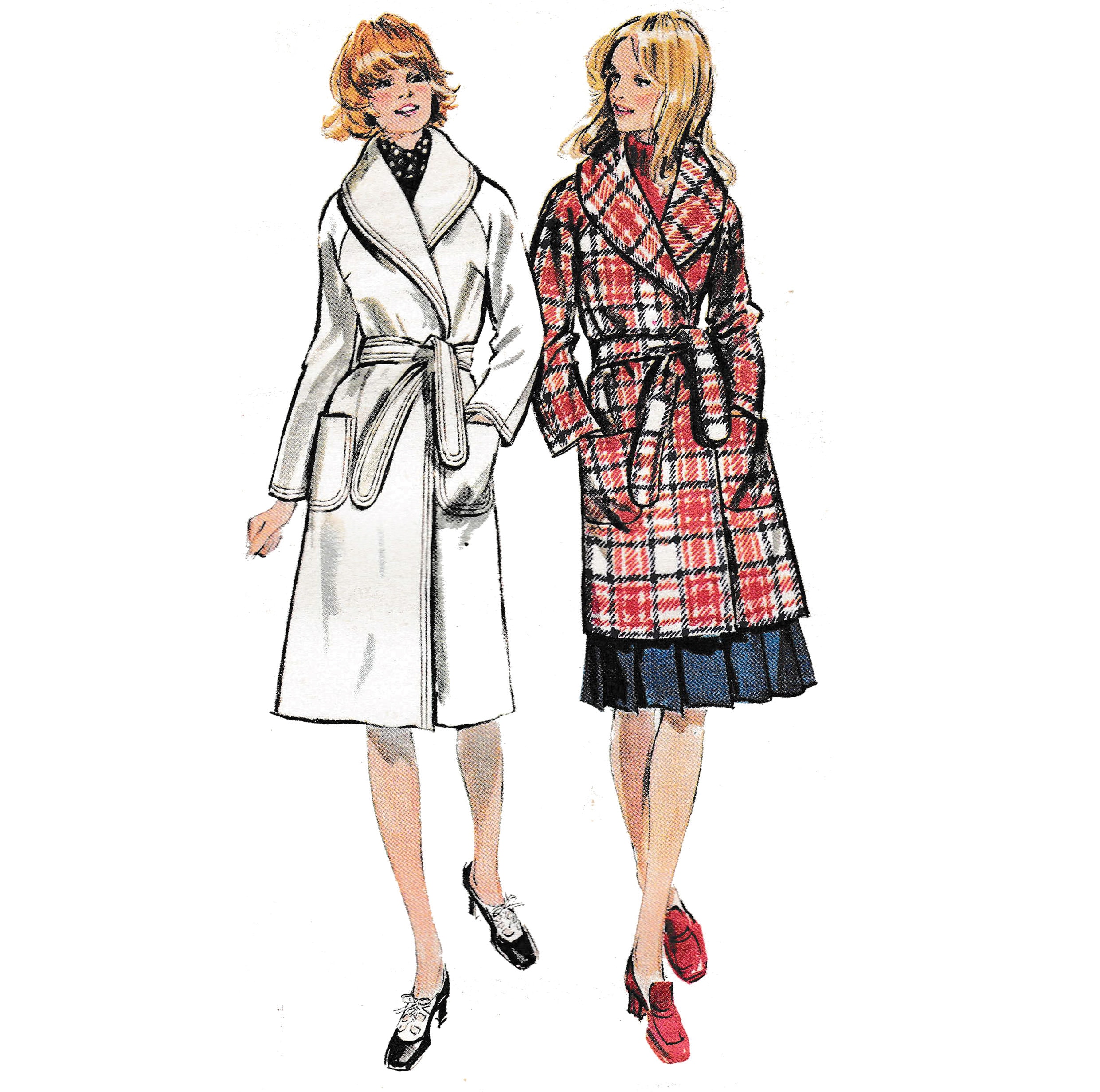 PDF Digital Download Sewing Pattern Vintage 1970s Womens Wrap Coat ...