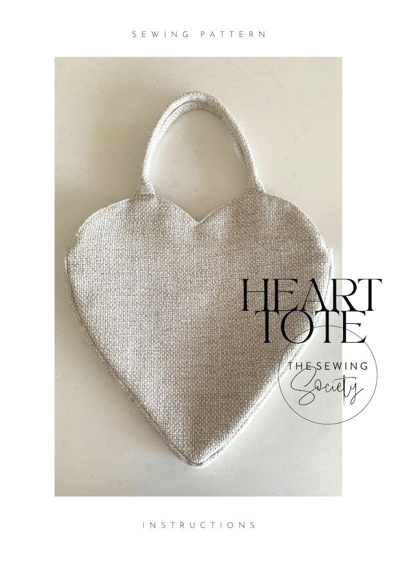 Heart Tote Bag Sewing Pattern: Lined Tote With Instructions (PDF ...