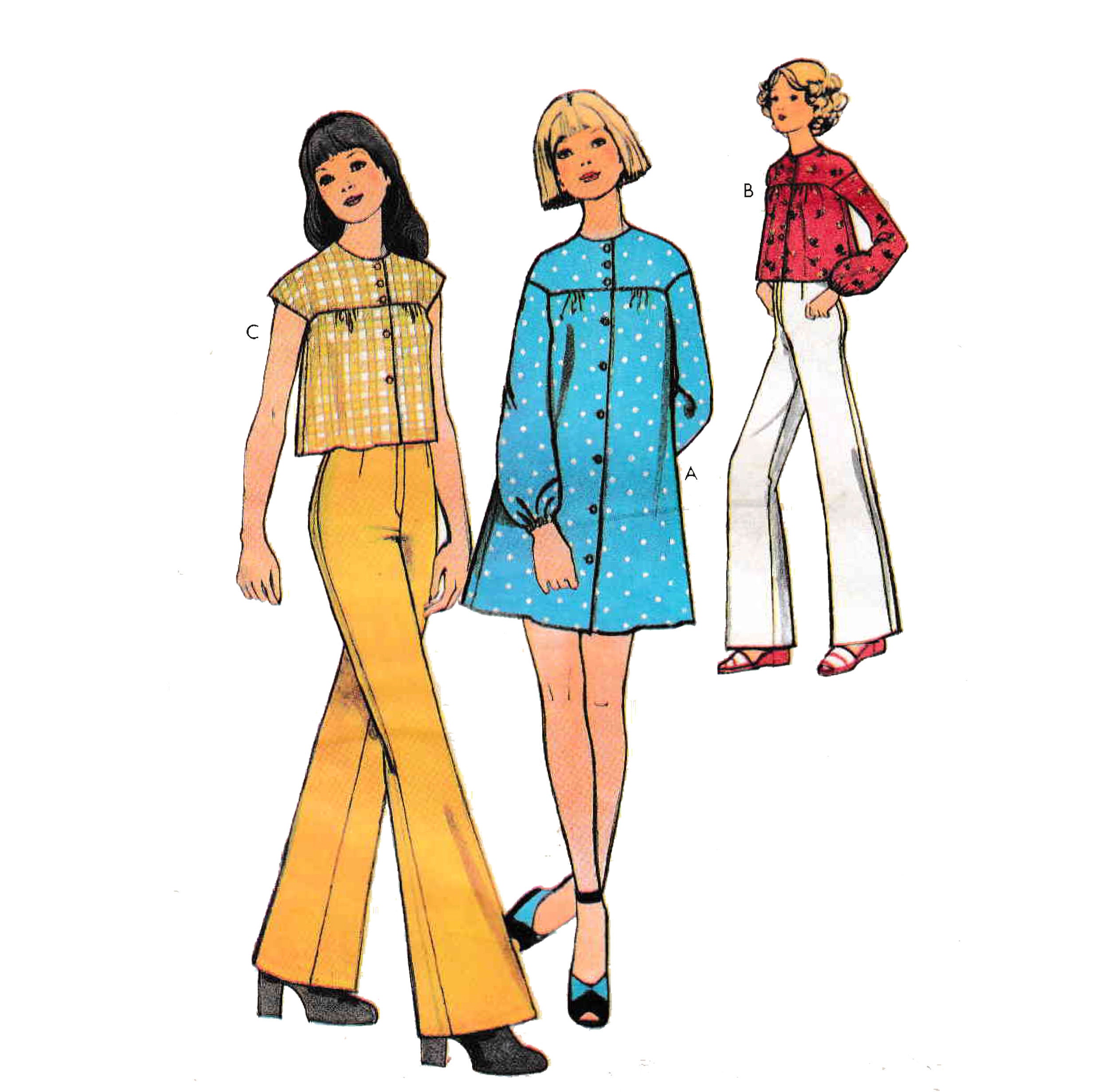 PDF Digital Download Sewing Pattern Vintage 1970s Womens Smock ...