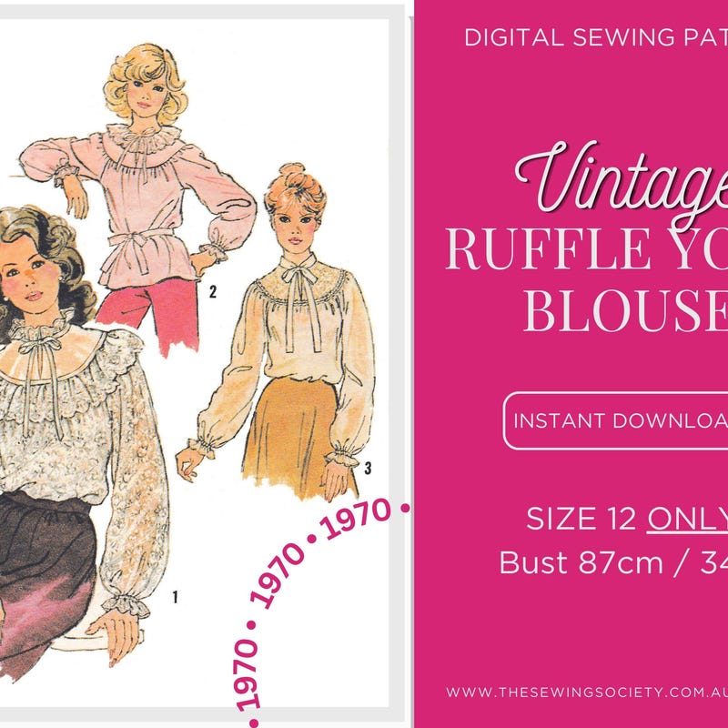 Ruffle Blouse Sewing Pattern - Etsy