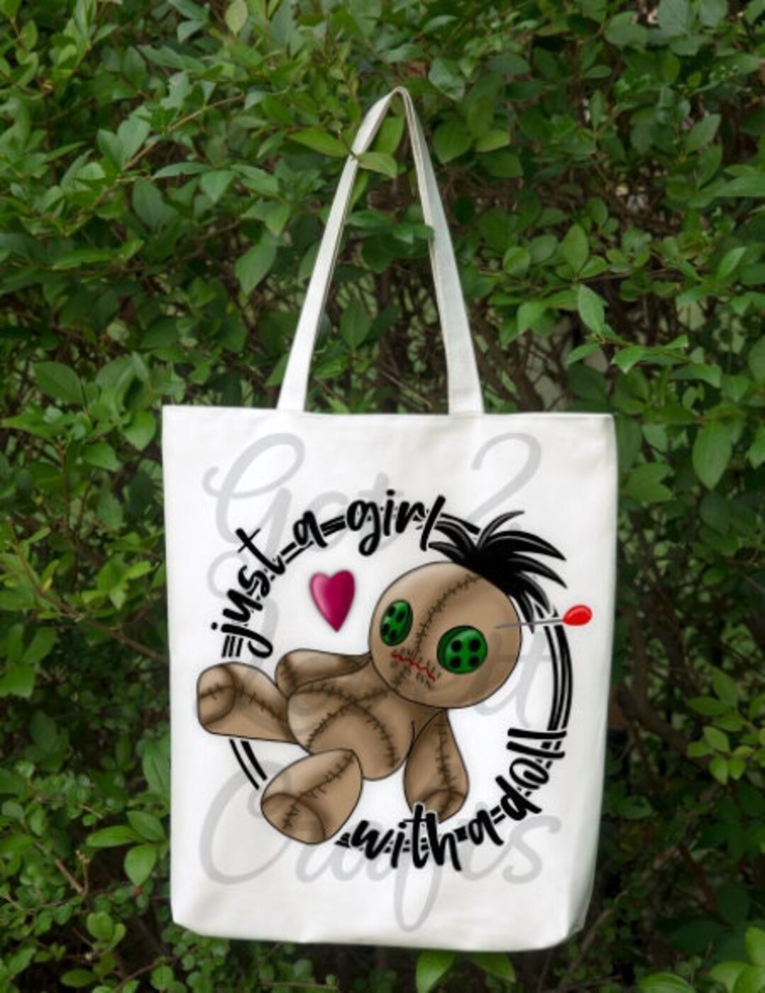 Tote Bag | Just a Girl With a Doll - Voodoo Doll | 2 Bag Sizes - Etsy